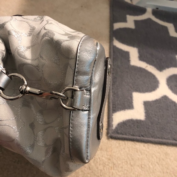 Coach | Bags | Coach Silver And White Handbag | Poshmark